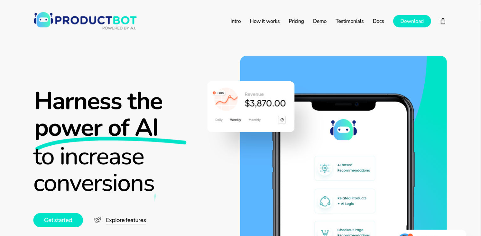 Productbot AI Recommendations Plugin – Intelligence Lab