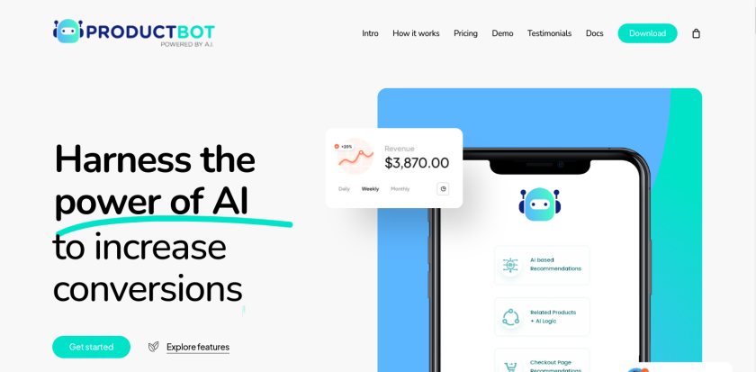 Productbot AI Recommendations Plugin – Intelligence Lab